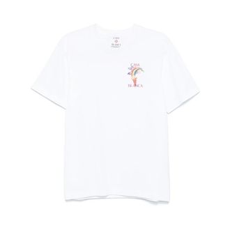 Casablanca T-Shirt mit wei&szlig;em Logo-Print und Rundhalsausschnitt - - Tops - Herren - Wei&szlig; - L