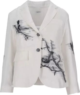 Thom Browne Jacke mit Vogel-Patch - Weiß