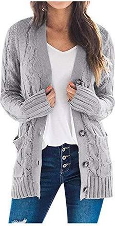 Generic Veste polaire Sherpa pour femme pour manteau en peluche confortable, patchwork, poches longues, cardigan ouvert à manches avant, manteau pour femme, m