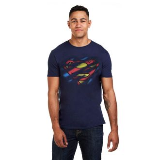 DC Comics T-Shirt Superman Torn Logo marine 2XL