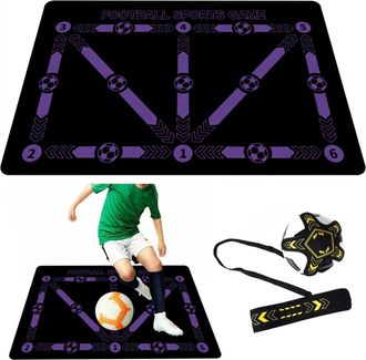 Generic Fußball Dribbling Trainingsmatte, Fußball Schritt Trainingsmatte Sportballkontrolle Schritt Anti Rutsch Matte Innenschalldämmung Kieselalgen Schlamm F