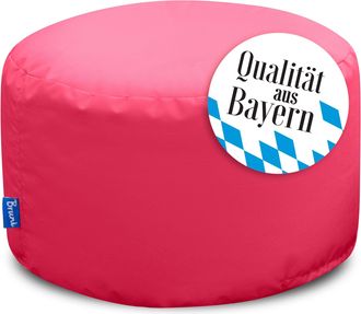 Bruni Pouf Sitzhocker L in Pink - runder Sitzpouf, Indoor und Outdoor als Fußhocker, Yoga-Sitzkissen, Meditationskissen geeignet, in Deutschland gefertigt