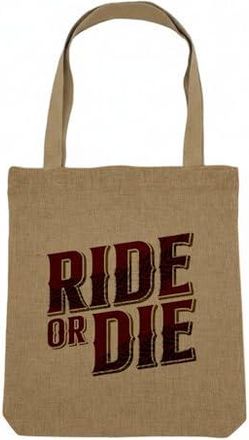 Fabulous Sac Shopping Tote Bag Aspect Lin - Ride or Die Motard Moto Grosses cylindr&eacute;es Cafe Racer - Sac de Courses Toile Epaisse 360g Beige Naturel Cabas Port&eacute;