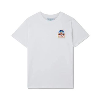 Casablanca Wei&szlig;es Bio-Baumwoll-T-Shirt Vue De LArche - - Tops - Herren - Wei&szlig; - 2XL