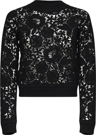 Ermanno Scervino Pull &agrave; col rond - Femme - Pulls - Noir - Taille: 40 FR
