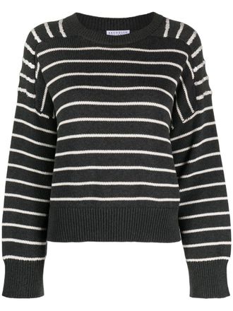 Brunello Cucinelli pull &agrave; rayures horizontales - Noir
