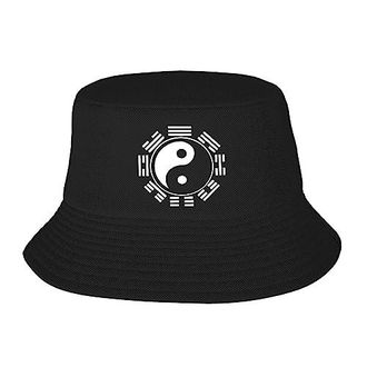 Generic Chapeau De Seau Tai Chi Ying Yan Zen Tao&iuml;sme Chapeaux De Visi&egrave;re Respirant &Eacute;t&eacute; Bonnet De Soleil, pour De P&ecirc;che, La Randonn&eacute;e, Plage, 56-58cm