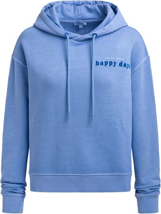 soccx Damen Hoodie mit dekorativem R&uuml;cken-Artwork River Blue, XXXL
