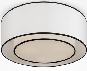 Maytoni Maytoni Bergamo Plafonnier cylindrique moderne &agrave; 3 lumi&egrave;res, abat-jour blanc, blanc et noir, E27
