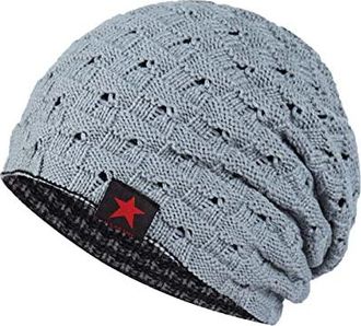 Generic Bonnet dhiver chaud &agrave; gros carreaux r&eacute;versible pour femme - Chapeau ample unisexe en cuir uni, a, Taille unique