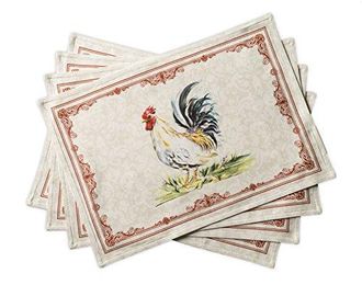 Maison d'Hermine Campagne Lot de 4 Sets de Table 100% Coton pour la Table à Manger, la Cuisine, Les Mariages, la Vie Quotidienne, Les dîners, Le Printemps/été (33cm x 