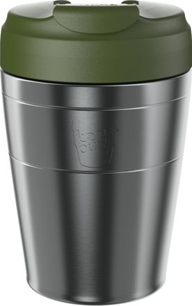 KeepCup Reisebecher f&uuml;r Pendler, isolierter Edelstahl, wiederverwendbar, mit auslaufsicherem Klappdeckel, 340 ml, Kiefer