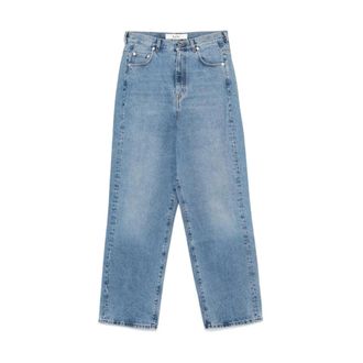 S&eacute;fr Jean Large Taille Haute en Denim Bleu - Homme - Jeans - Bleu - Taille: W34
