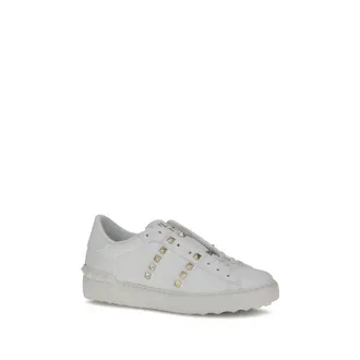 Valentino Garavani Womens White Calf Leather Bos Taurus Sneakers