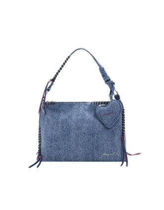 Desigual gro&szlig;e Denim-Tasche mit Herz in Blau