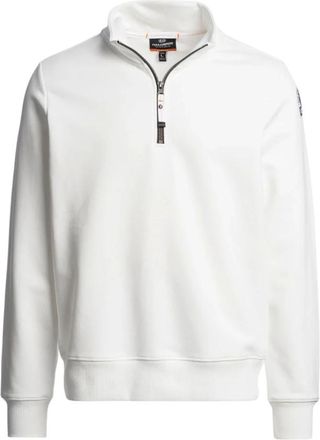Parajumpers Homme, Sweatshirts et sweats &agrave; capuche, Blanc, Taille: M Broad Peak Half-Zip Fleece