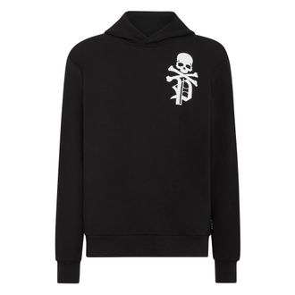 Philipp Plein Hooded Sweatshirt Gothic Plein - - Sweatshirts & Hoodies - Herren - Schwarzk - 4XL
