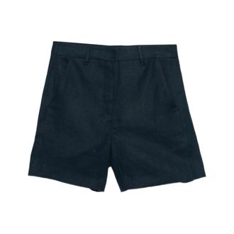 Max Mara Linen Basketweave Shorts - - Shorts - Damen - Blau - 2XS