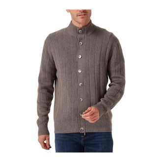 Gentiluomo Taupe Cardigan 8 Kn&ouml;pfe - - Knitwear - Herren - Grau - L