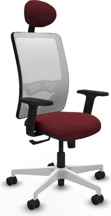Piqueras y Crespo B&uuml;rostuhl mit Rollen Zulema mit 2D-Armen, h&ouml;henverstellbarer Lendenwirbelst&uuml;tze und festem Kopfteil, ausgestattet mit 3 Positionen und Schneidschaum, 