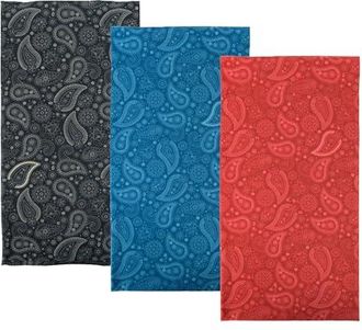 Oxford 1960 Lot de 3 cache-casques confortables Motif cachemire Rouge/noir/bleu Taille unique, rouge, noir, bleu., taille unique