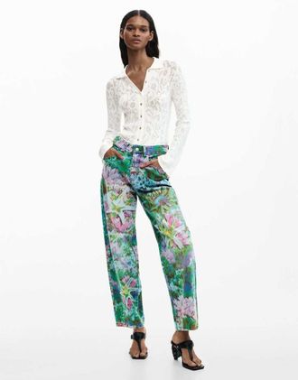 Desigual Wild Garden - Pantalon - Bleu