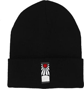 Bioworld Demon Slayer Tanjiro Boucles doreilles brod&eacute;es Unisexe Noir uni Bonnet dhiver tricot&eacute; pour homme et femme, noir, taille unique