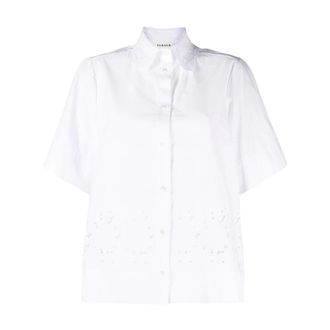 P.A.R.O.S.H. Wei&szlig;es Baumwoll-Kurzarmhemd - - Blouses & Shirts - Damen - Wei&szlig; - M