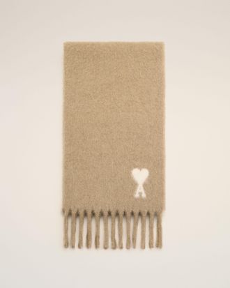Ami Ami Paris - Echarpe beige en alpaga Ami de Coeur Beige Mastic - TU - Unisex