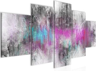 Runa Art Bild Wohnzimmer Schlafzimmer Abstrakt 5 Teilig Gemälde Bunt Wandbilder auf Vlies Leinwand 019053b