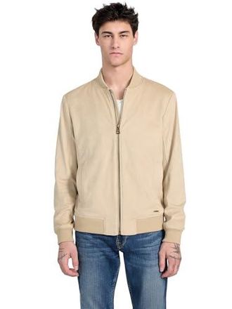 Guess Veste bomber en daim pour homme, Prosecco, S