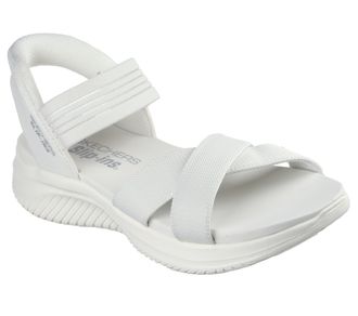 Skechers Sandale SKECHERS ULTRA FLEX 3.0-NEVER BETTER, Damen, Gr. 40, sanftes wei&szlig;, Textil, unifarben mit Farbeinsatz, Schuhe Sandale, Freizeitschuh, Sandale m