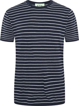 FTC Feinstrick-T-Shirt mit Ringelstreifen und Kaschmir-Anteil in