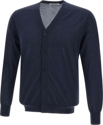 KANGRA Homme, Pulls, Bleu, Taille: S Cardigan en Laine Bleu Marine