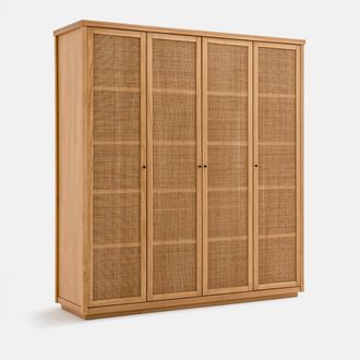 La Redoute Interieurs Armoire 4 Portes Pin Massif Et Cannage Gabin