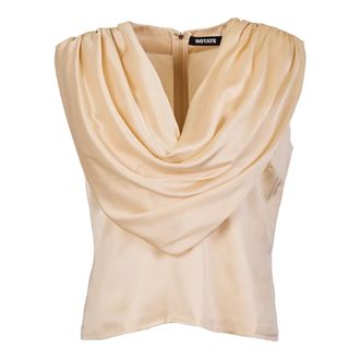 Rotate Rotate Birger Christensen, Femme, Tops, Beige, Taille: 42 FR Chiffon Waterfall Top