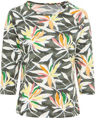 Camel Active Damen Jersey T-Shirt mit Allover-Print Mehrfarbig, Womenswear-XL