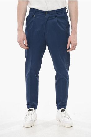 Paolo Pecora Stretch Cotton Chino Trousers with Single Pleat size 48