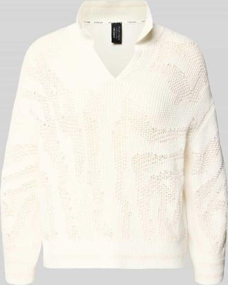 Marc Cain Strickpullover mit Stehkragen und V-Ausschnitt