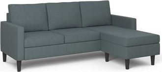 IDMarket Canapé dangle 3 Places Marius 200 cm réversible Gris Anthracite