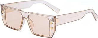 Generic Lunettes de soleil tendance 2025 à monture carrée pour hommes et pour femmes, vacances en plein air, décoration de plage (couleur : E, taille : 1)