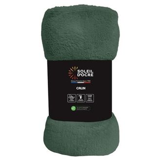 Soleil d'Ocre Flanelldecke, 220 x 240 cm, Khaki