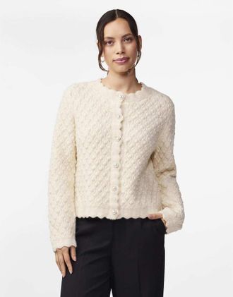 Vero Moda gilet en maille couleur bouleau-Neutre