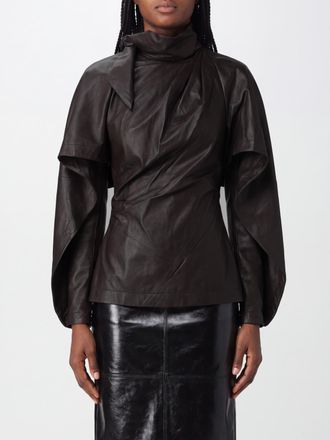Zimmermann Blouse Valiant en cuir drap&eacute; avec col lavalli&egrave;re
