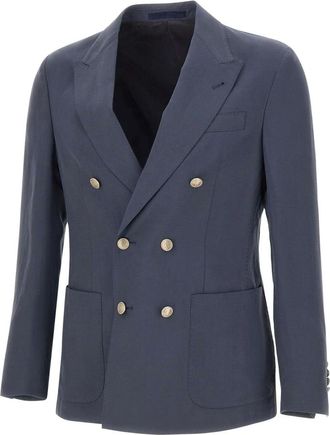 Eleventy Homme, Vestes, Bleu, Taille: XL Blazer crois&eacute;