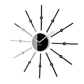 FlexiStyle Moderne Wanduhr DIY Shiny Sticks groß 60cm, still, schwarz, Wohnzimmer, Schlafzimmer