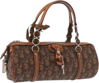 Dior Sac &agrave; main vintage Pre-owned Trotter en toile - Femme - Pre-owned - Brun - Taille: ONE Size
