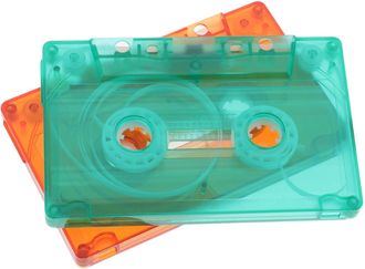 Aboofan 2 Stück Teiliges Retro Kassettencase Leere Kassettenspulen Aufbewahrungsboxen in Transparentgrün Rot Vielseitige Audio Tape Halter für Musikliebhaber 