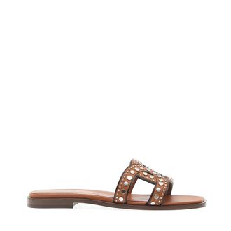 Tod's Leder Sandalen mit Nieten und Strass - - Shoes - Damen - Braun - 38 EU