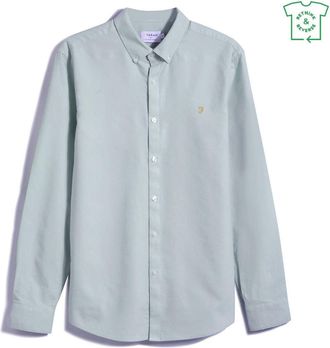 Farah Button-Down-Hemd f&uuml;r Herren, Oxford-Stil, Lang&auml;rmlig (Jadegr&uuml;n)